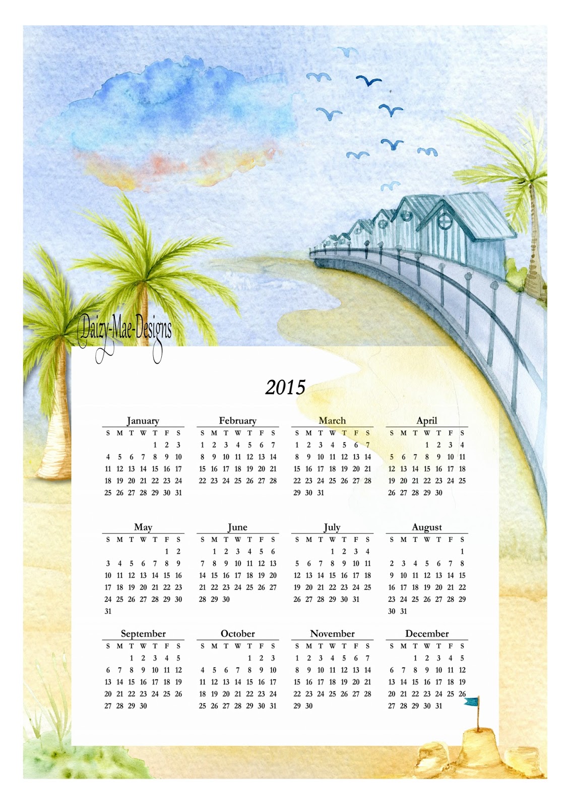 Daizy-Mae-Designs: Freebie Calendars no 2 and 3