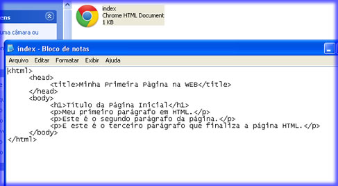 Expedição 3w: Aula 005: Salvando os arquivos em HTML no bloco de notas ...