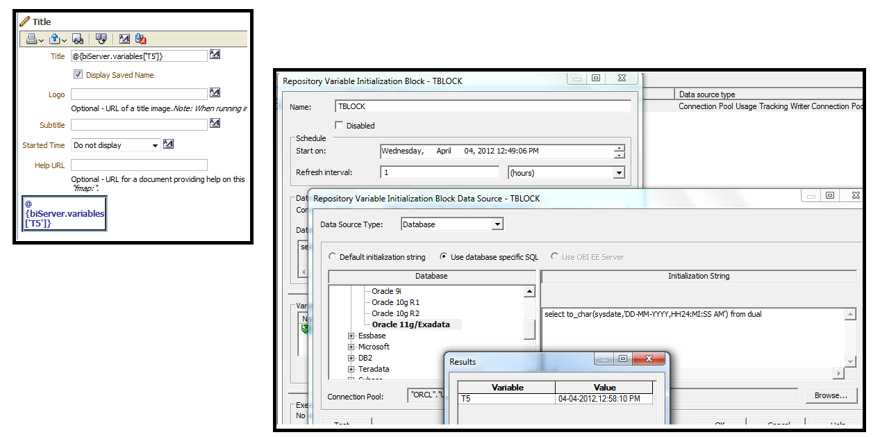 OBIEE: Bug 9715457 : DYNAMIC REPOSITORY VARIABLE DO NOT REFRESH IN ANSWERS LOCATIONS