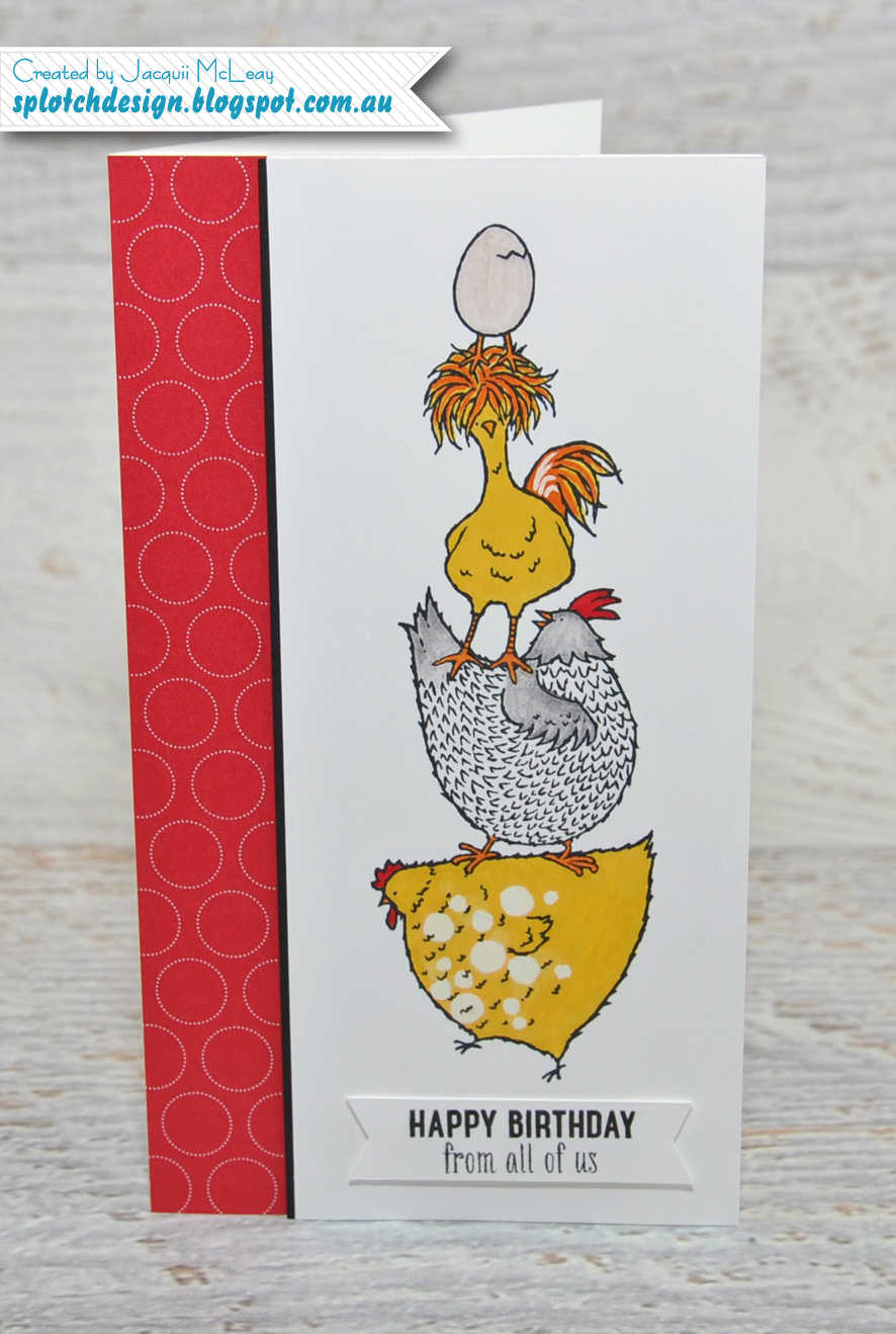 Splotch Design - Adding ink to paper!: Hey, Chick Birthday Card