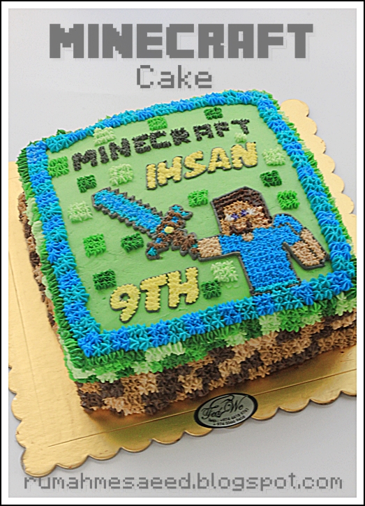 Welcome to Teawe's blog: Minecraft cake pesanan Mbak Rohmah