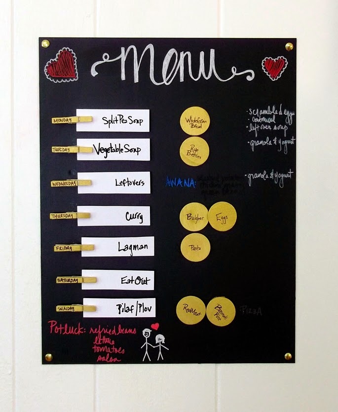 Bright Sycamore: In which I create a Family Menu Board