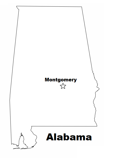 Blog de Biologia: Alabama Map coloring page