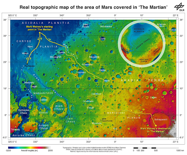 Meridianos: El recorrido de 'El Marciano' reconstruido utilizando ...