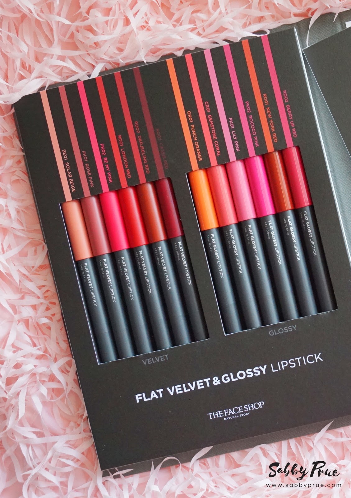 THE FACE SHOP Flat Velvet & Glossy Lipstick Review - ♥ Sabby Prue ...