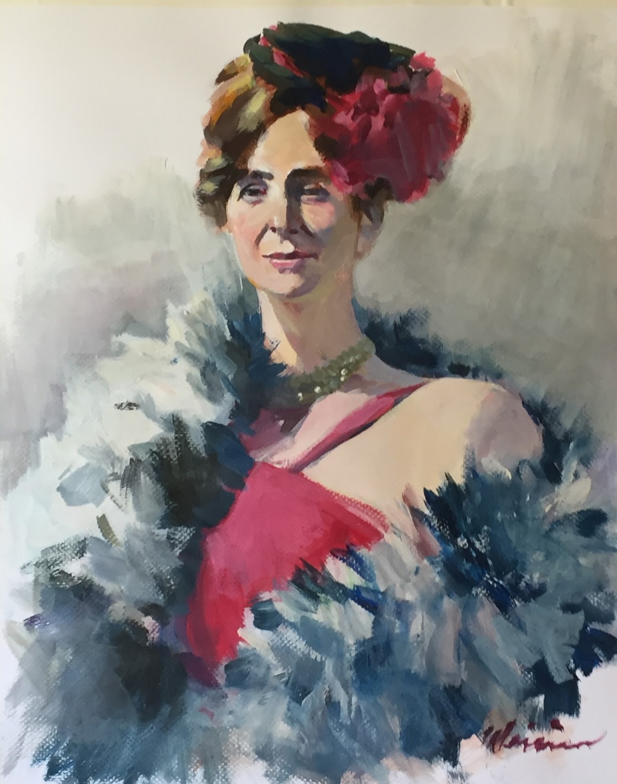 Weimin Mo - Artist of Sunshine: Alla Prima Portrait: Nicole (Acrylic 20 ...