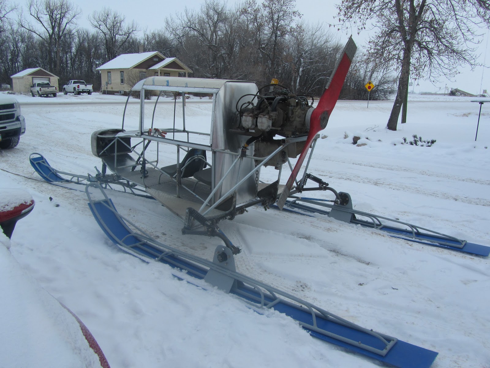 these are some pictures of the snowplane I am finishing up this winter.
