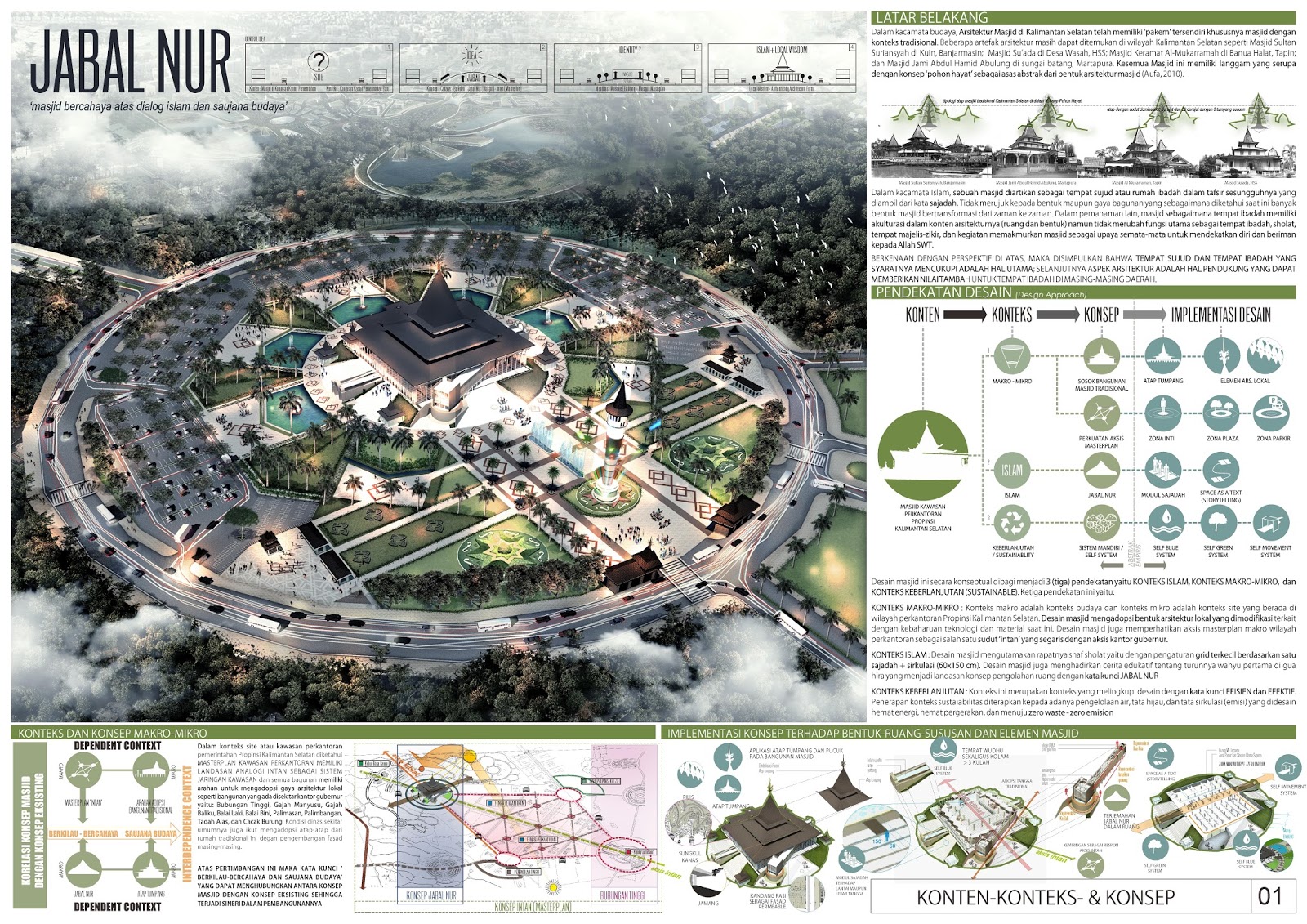 Masterplan Masjid Agung Kawasan Perkantoran Banjarbaru | A + A s t u d i o
