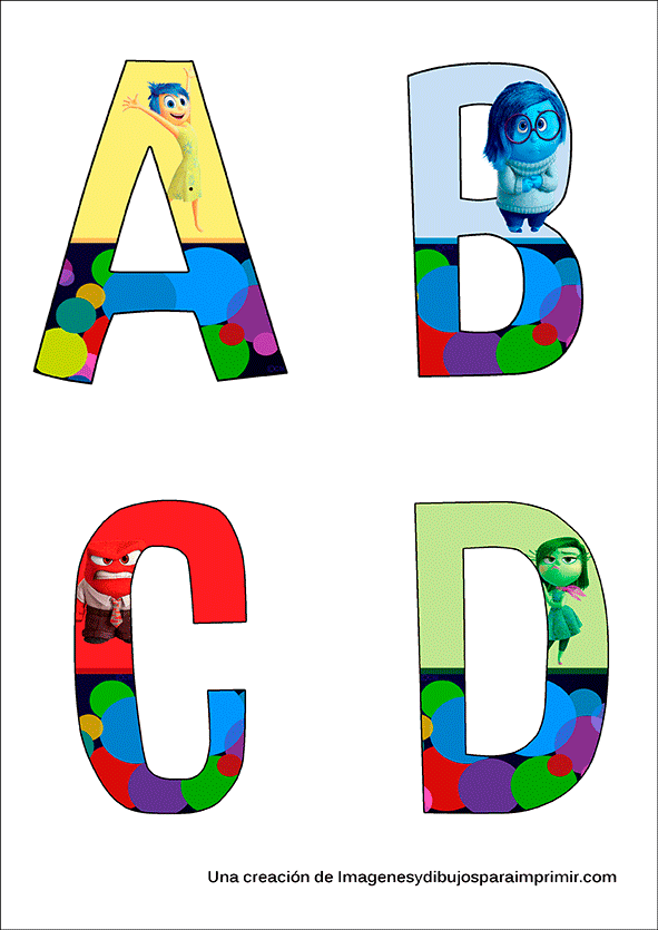 Abecedario de Intensamente para imprimir-Colorear dibujos,letras ...