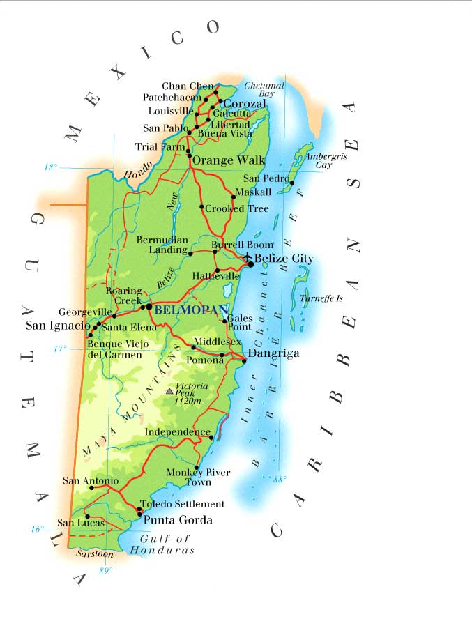 Mapas Geográficos de Belize