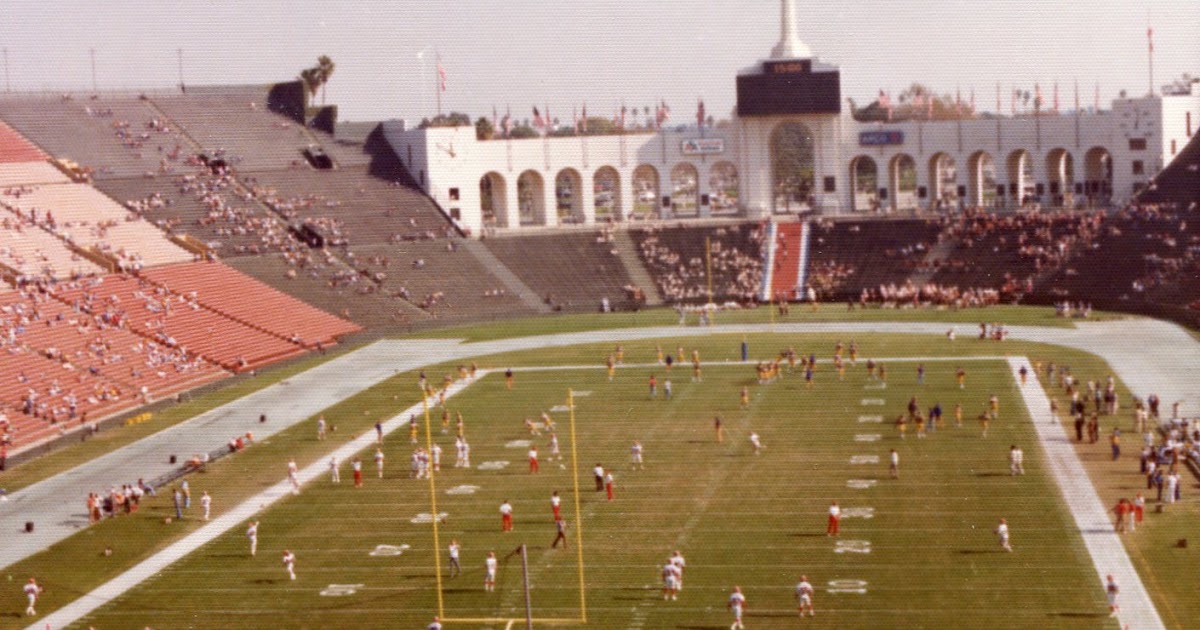 Rainbow Arc of Fire: LA Coliseum mid-1970's, L.A. Rams game