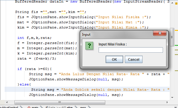 Struktur Kontrol IF ELSE dengan memanfaatkan Buffered Reader dengan ...