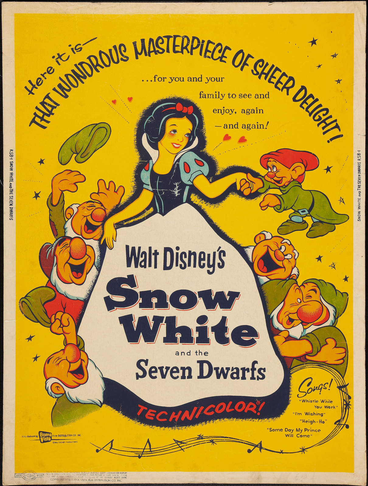 Filmic Light - Snow White Archive: 1958 US 30x40 Snow White Poster