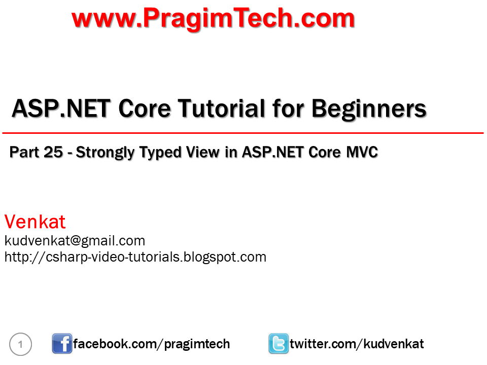 Sql Server Net And C Video Tutorial Strongly Typed View In Aspnet Core Mvc Slides