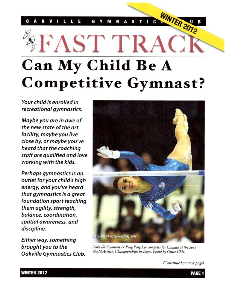 Oakville Gymnastics Club Acrobatic Gymnastics Team: Winter Fast Track ...