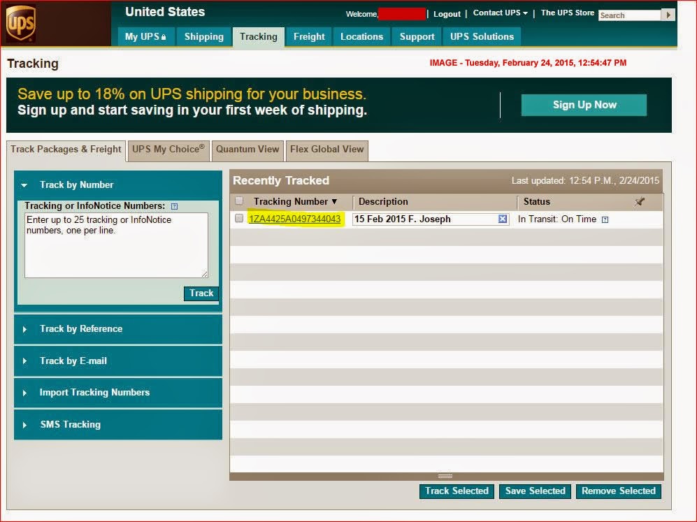 Ups Tracking Number