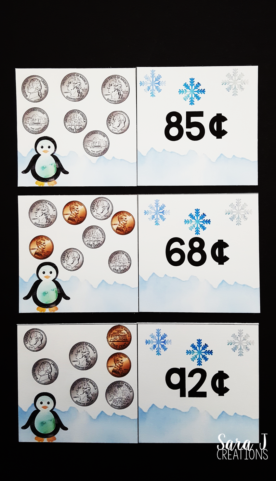 Winter Money Match Game | Sara J Creations
