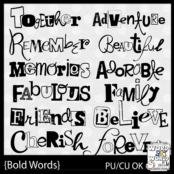 Word Art World: NEW "Bold Words" for PU or CU!