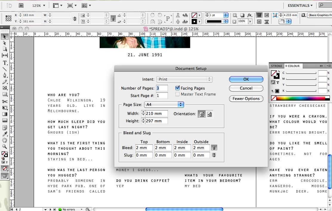 Design Practice: InDesign...Chloe Double Page Spread4