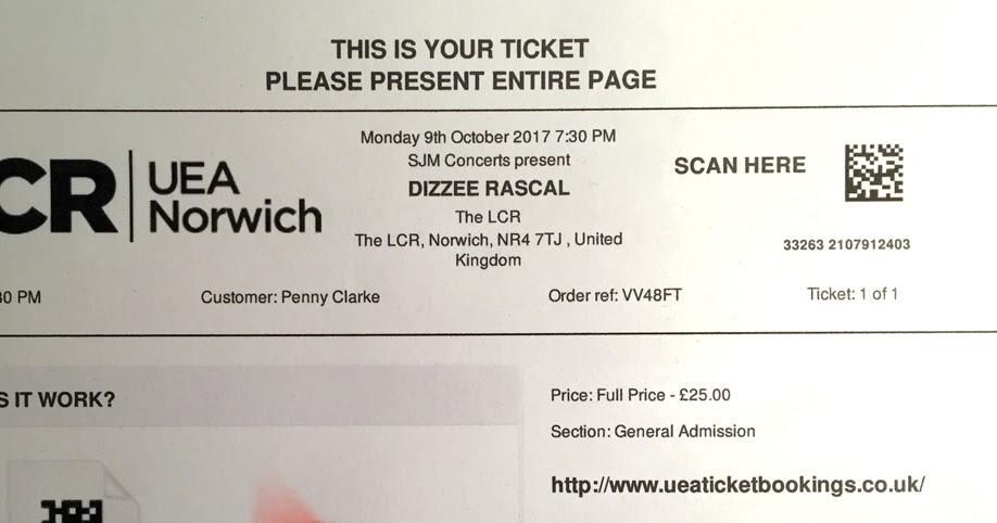 Penny's Hot Birding and Life!: Dizzee Rascal Ticket For Sale!