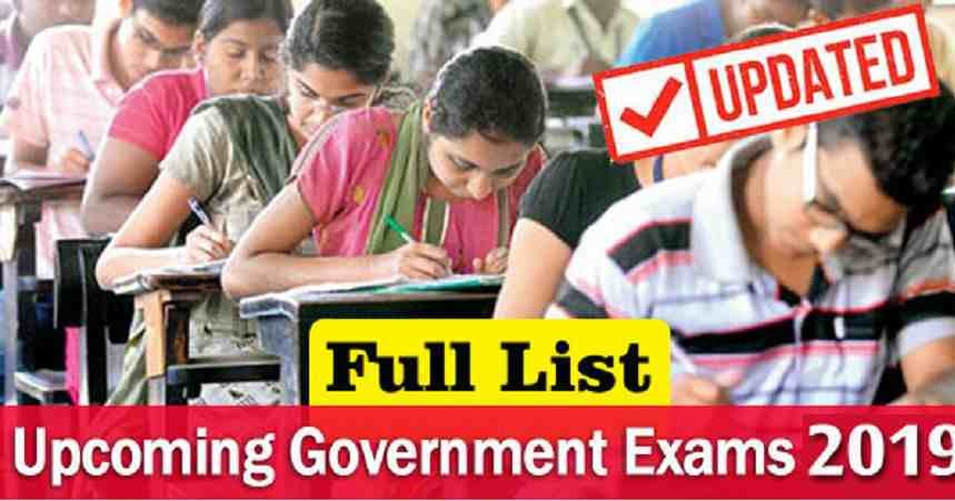 Upcoming Government Competitive Exams 2019 Fully Update List - GovtJobNotes