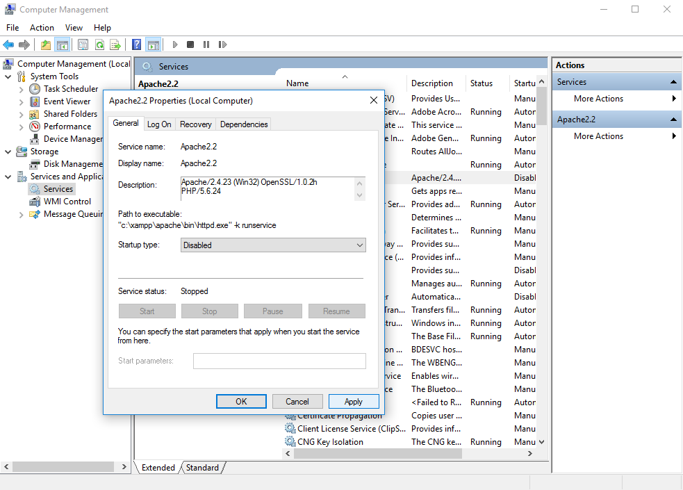 Fix Apache Shutdown Unexpectedly Error in XAMPP application