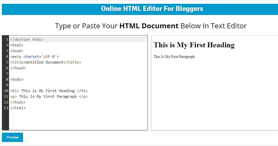 Introducing the Online HTML Editor For Blogger's
