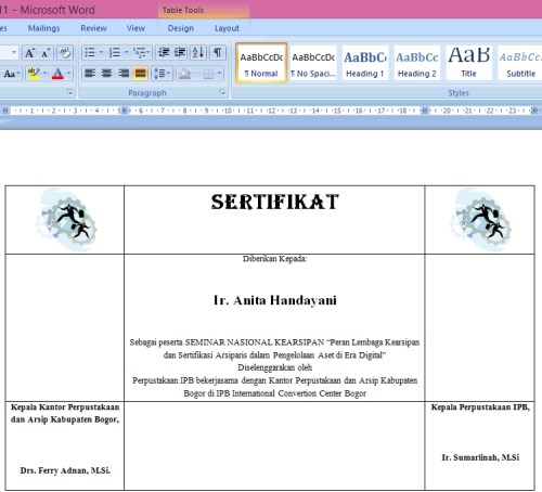 Cara Membuat Sertifikat dengan Ms Word Mudah dan Cepat