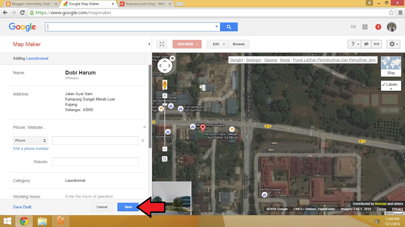 DOBI HARUM: Cara Letak Lokasi Premis / Kedai dalam Google Map