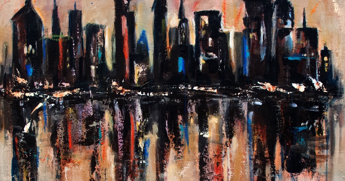 Daily Painters Abstract Gallery: “Down Town II - abstract cityscape ...
