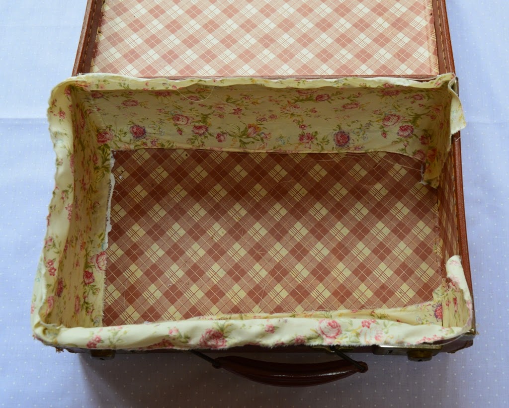 Louise Dawson Design: Small Project Challenge- Lining Vintage Suitcases!
