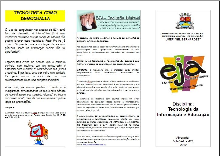 Blog Escolar : SUGESTÃO DE PESQUISA: FOLDER