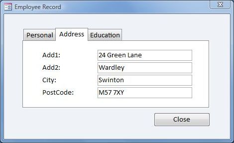 Microsoft Access Tips: Using The Tab Control for Tidy Form Presentation