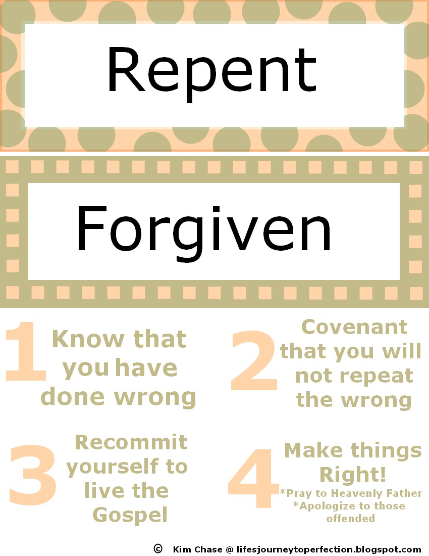 Life's Journey To Perfection: Mommy Monday - Repentance and Forgiveness ...