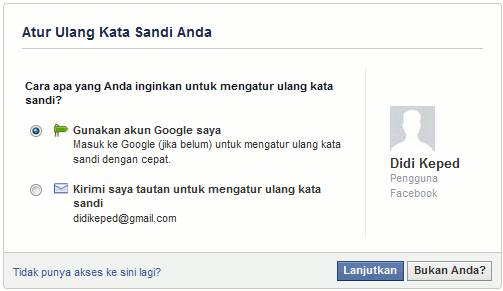 manfaat untuk semua : Buka Facebook Sendiri & Cara Membuka FB Lupa Kata Sandi