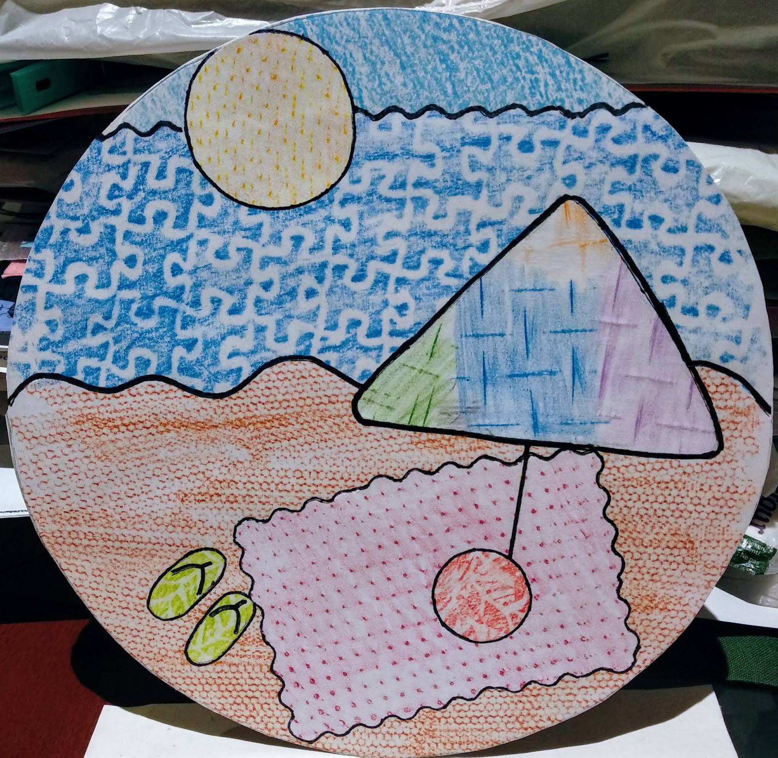 Azul turquesa bitácora de Teresa: Collage con texturas gráficas 1º ESO