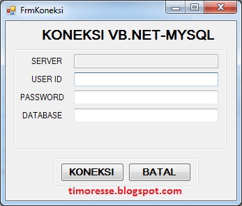 Love Timor: CARA MEMBUAT KONEKSI DATABASE VB.NET KE MYSQL