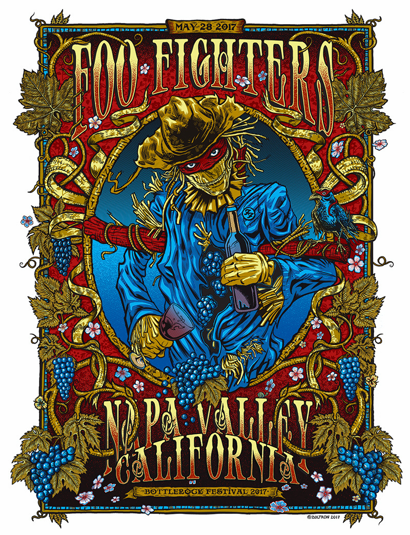 INSIDE THE ROCK POSTER FRAME BLOG: Foo Fighters Zoltron Bottlerock Napa ...