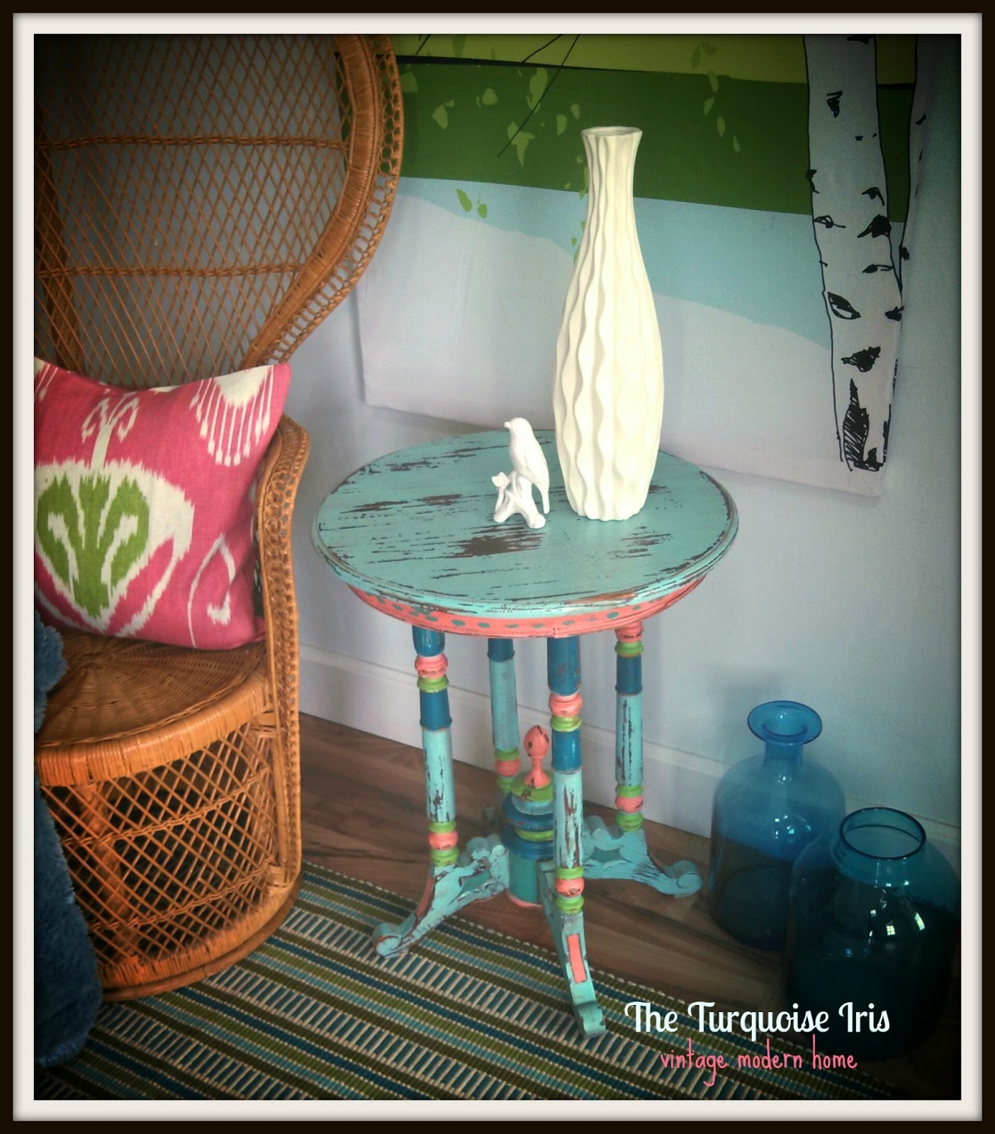 The Turquoise Iris ~ Furniture & Art: Multi Colored Accent Table