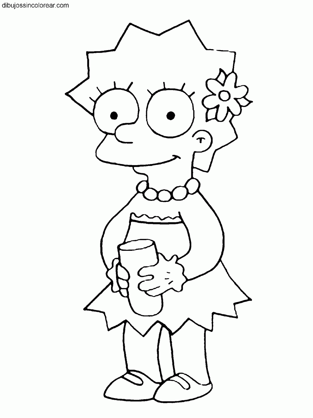 Dibujos Sin Colorear: Dibujos de Lisa Simpson (Los Simpsons) para Colorear