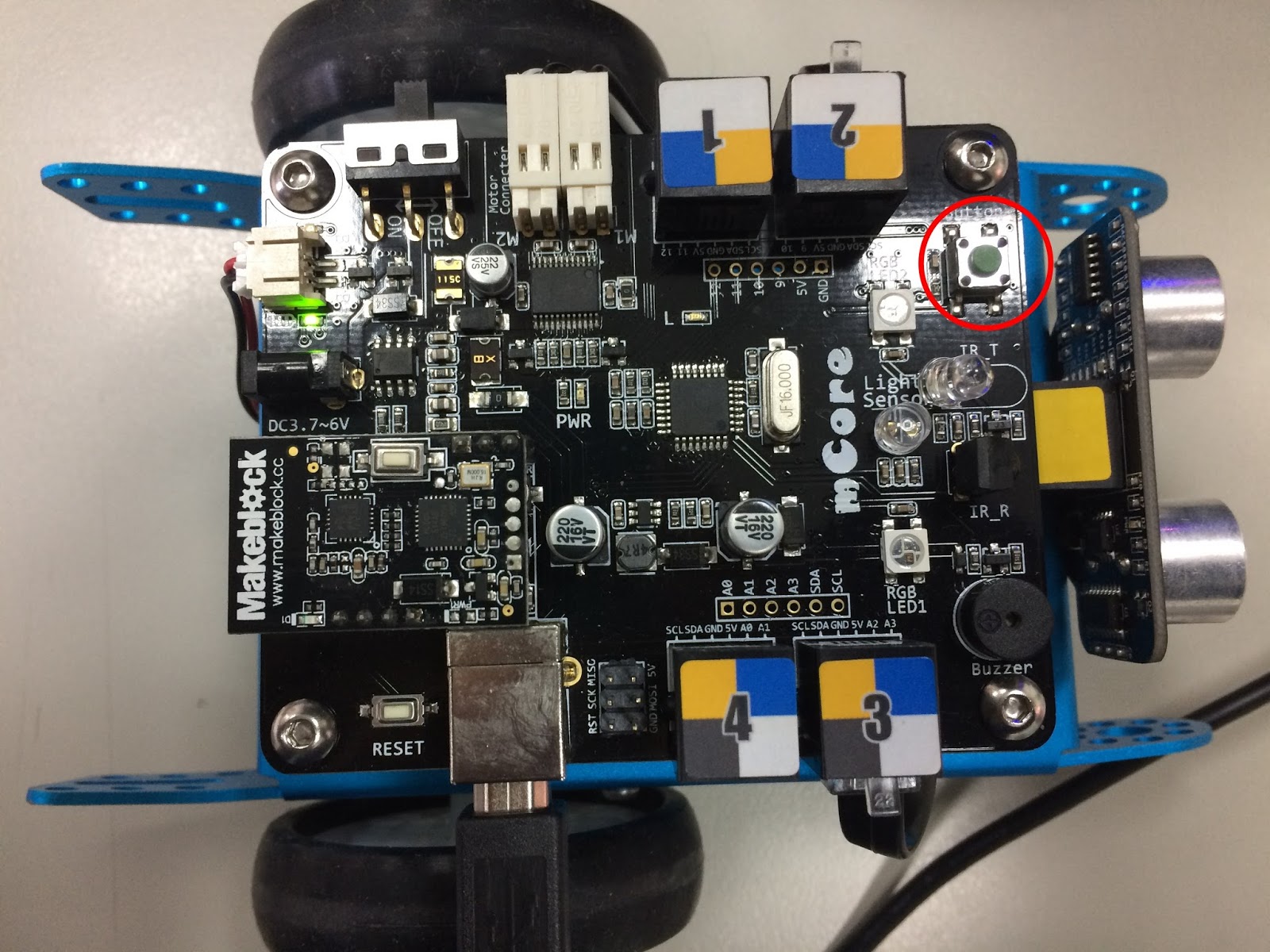 資訊社團_雙園創客天地: 08_mBot_按鈕：按鈕啟動Panda趴趴走