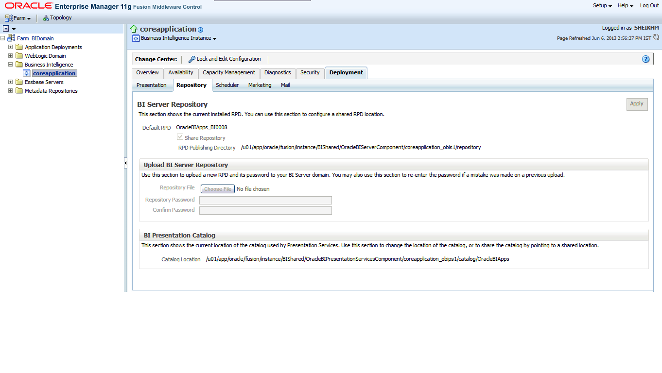 Fusion APPS Quick Start: How to Know On Premise RPD File Name and Location?