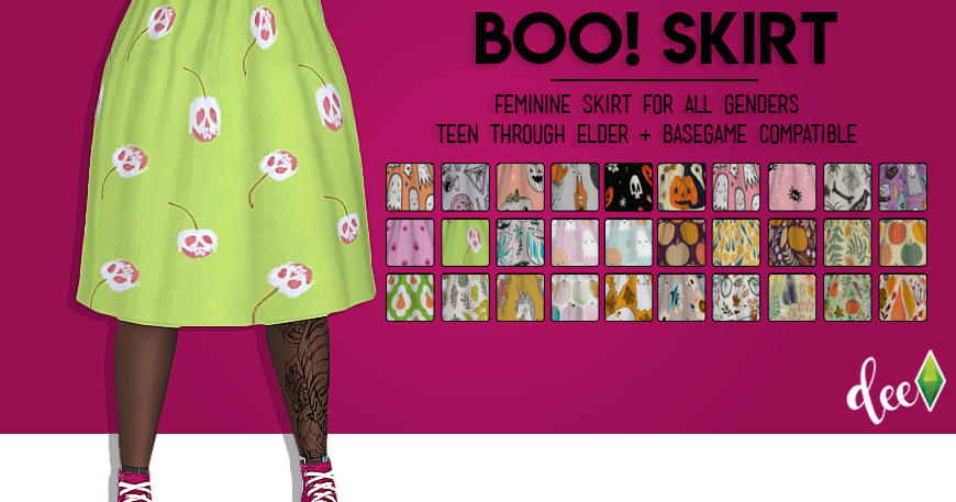 Deetron Sims: Boo! Simblreen 2017 Skirt