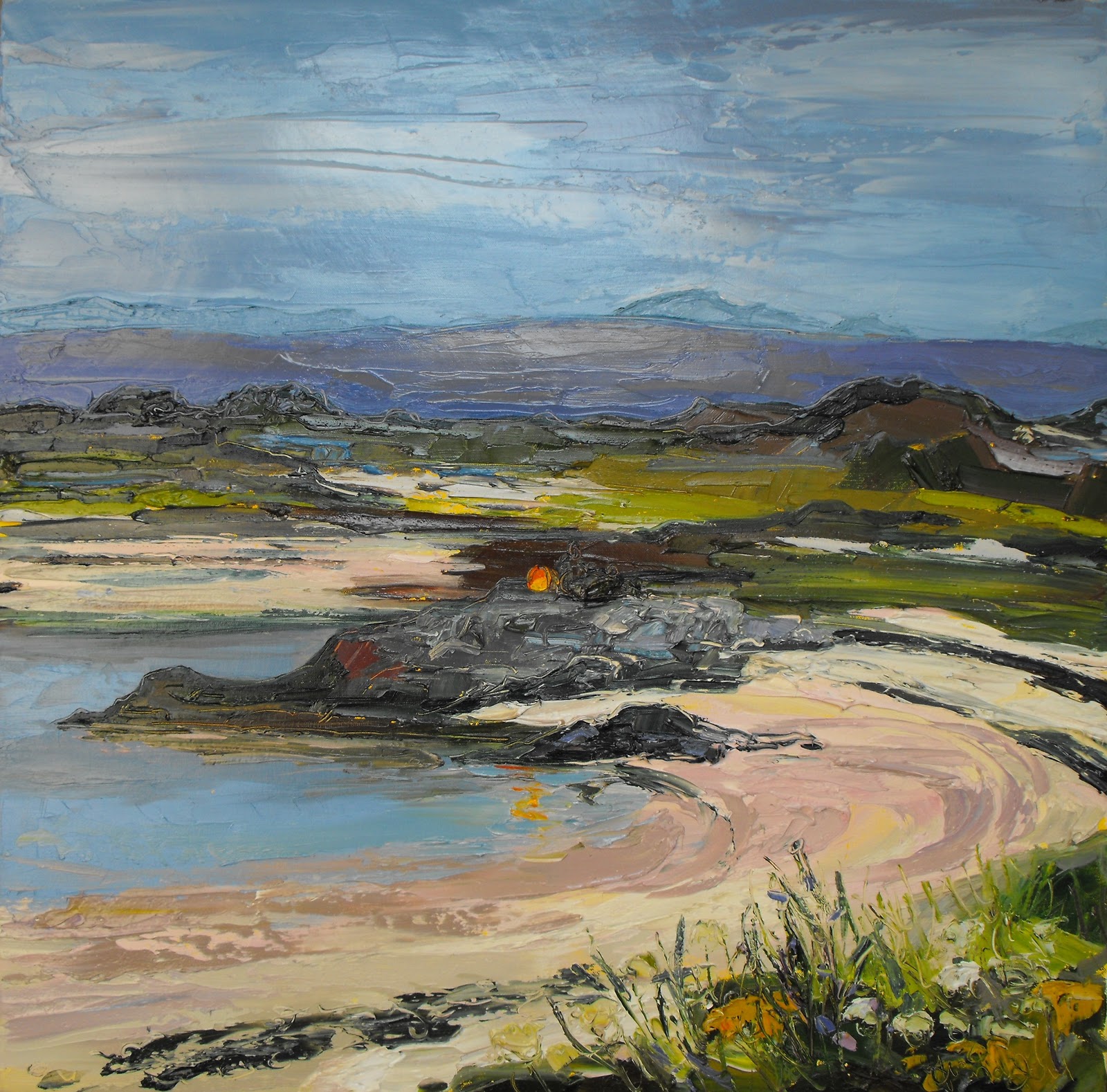 Judith I Bridgland: White Sand, Yellow Flowers, Morar