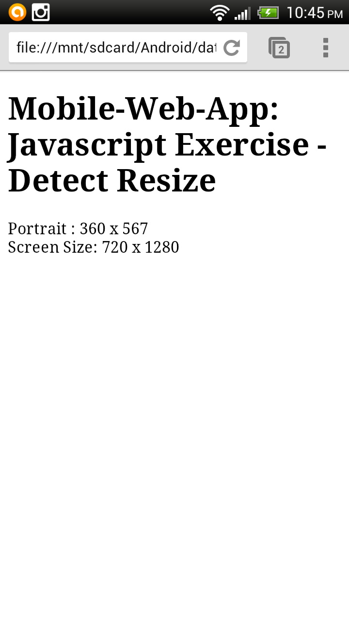 Mobile Web App Detect Screen Size Using Javascript Mobile Web App Detect Screen Size Using Javascript
