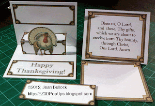 EZ3D Pop Ups: Thanksgiving Turkey Pop Up Place Card