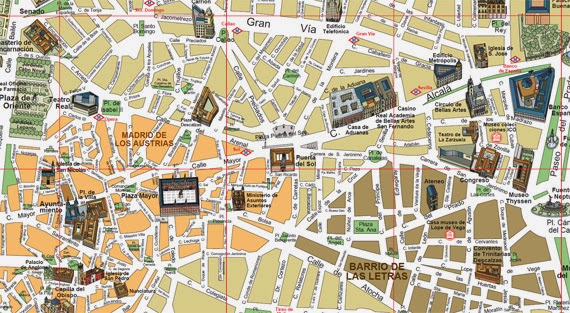 Experto A.C.: MAPAS PARA SEGUIR LA RUTA POR EL BARRIO DE LAS LETRAS