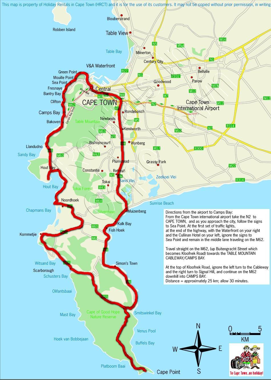 Cape Of Good Hope Africa Physical Map