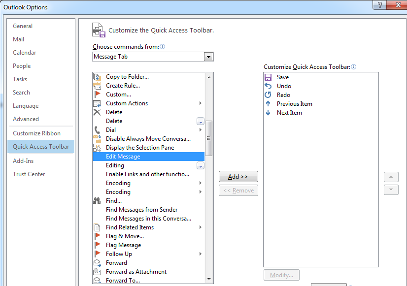 MS Outlook: Edit Received Emails | Thierry Dalon's Blog
