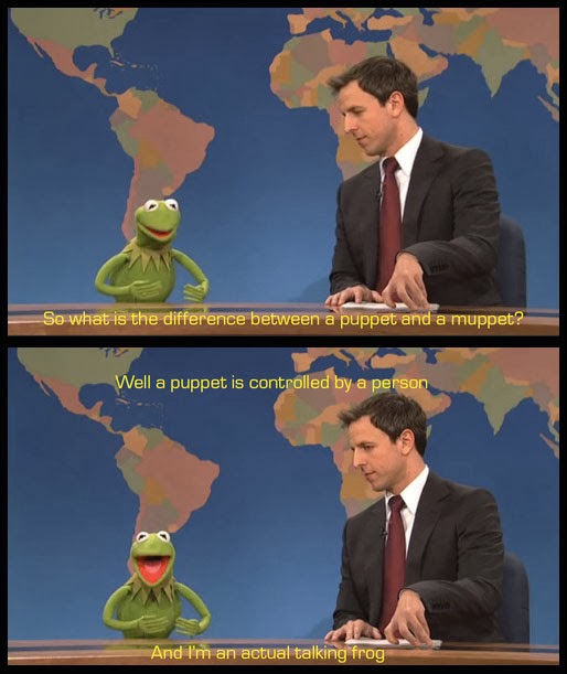 So what is the difference between a puppet and a muppet, well a puppet ...